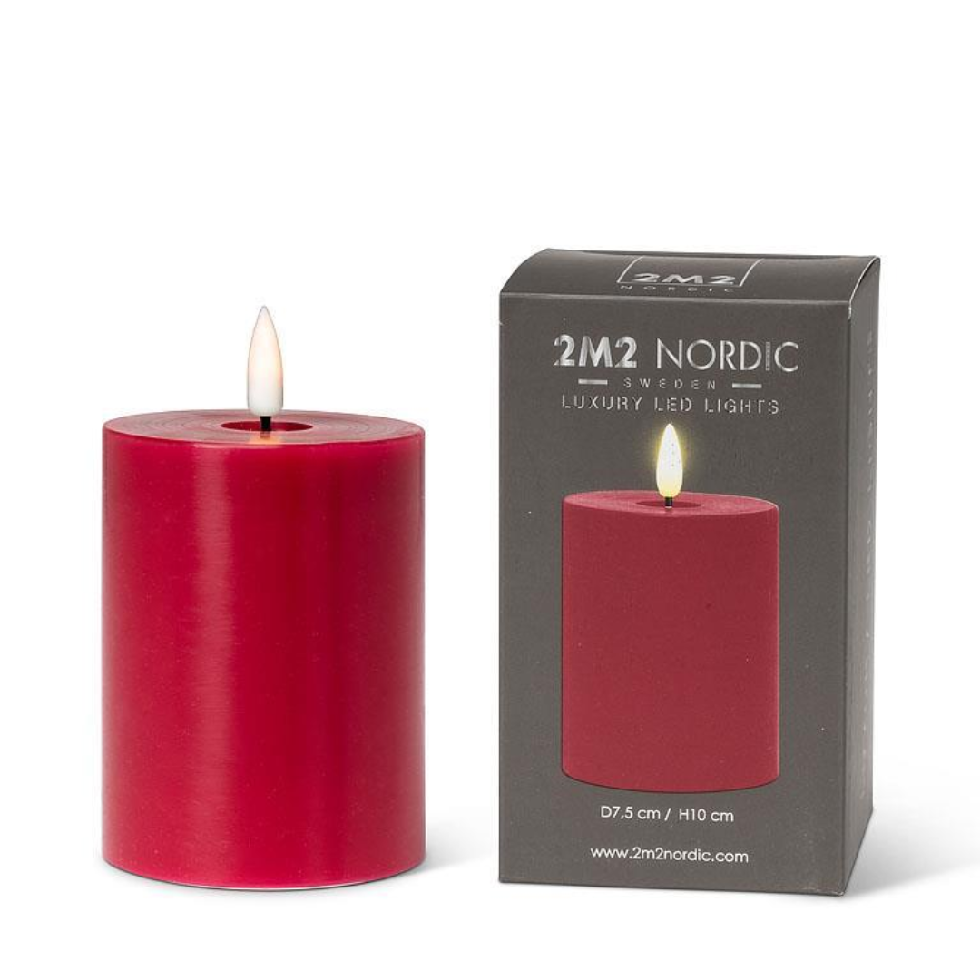 Red LED Flameless Pillar Candle - 3x4 Inch — Berry Hill