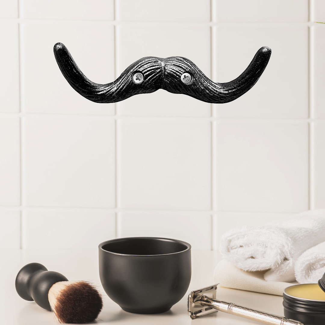 5" Black Cast Iron Mustache Double Hook — Berry Hill