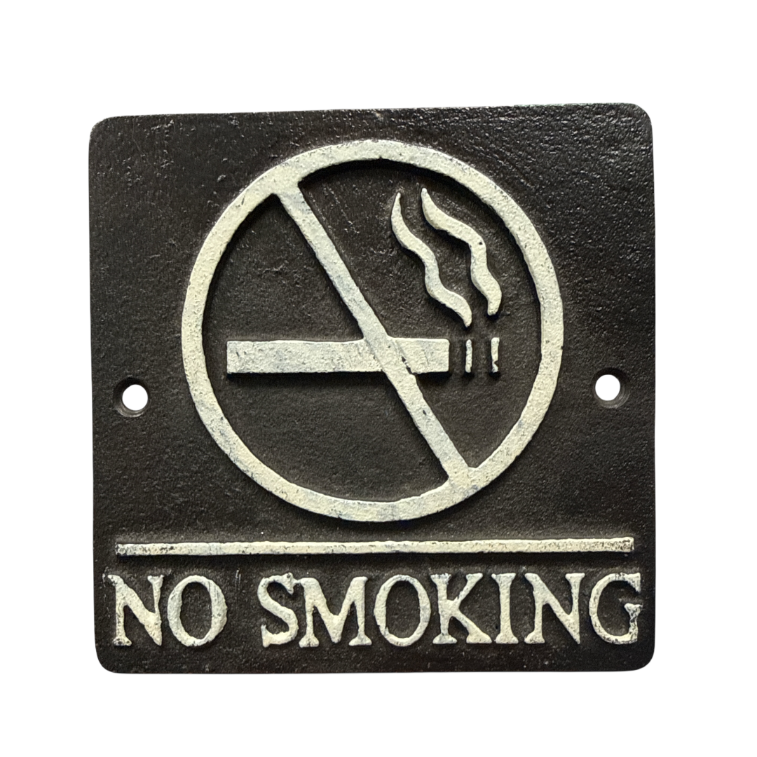 5" Cast Iron Sign - No Smoking — Berry Hill