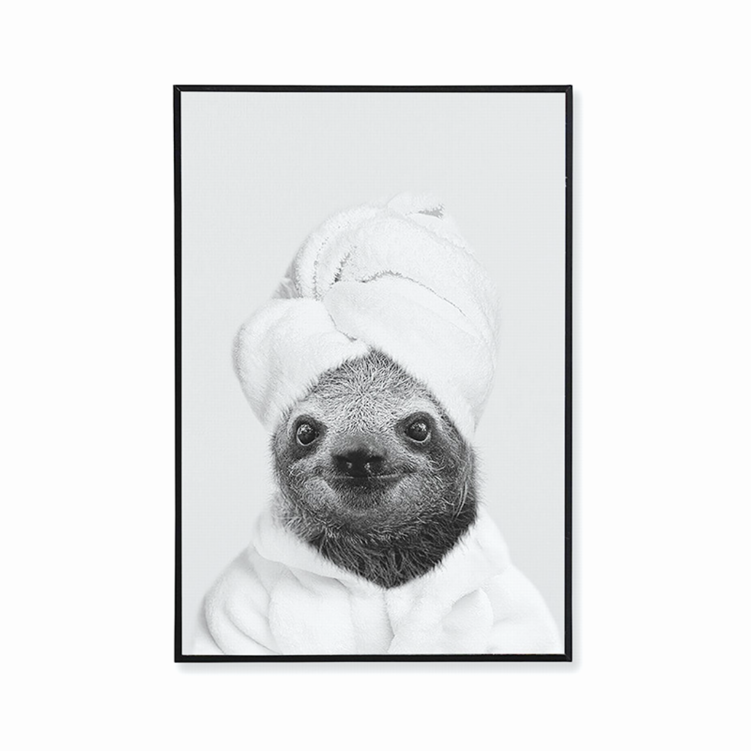 Sloth In Towel Wall Art Print — Berry Hill