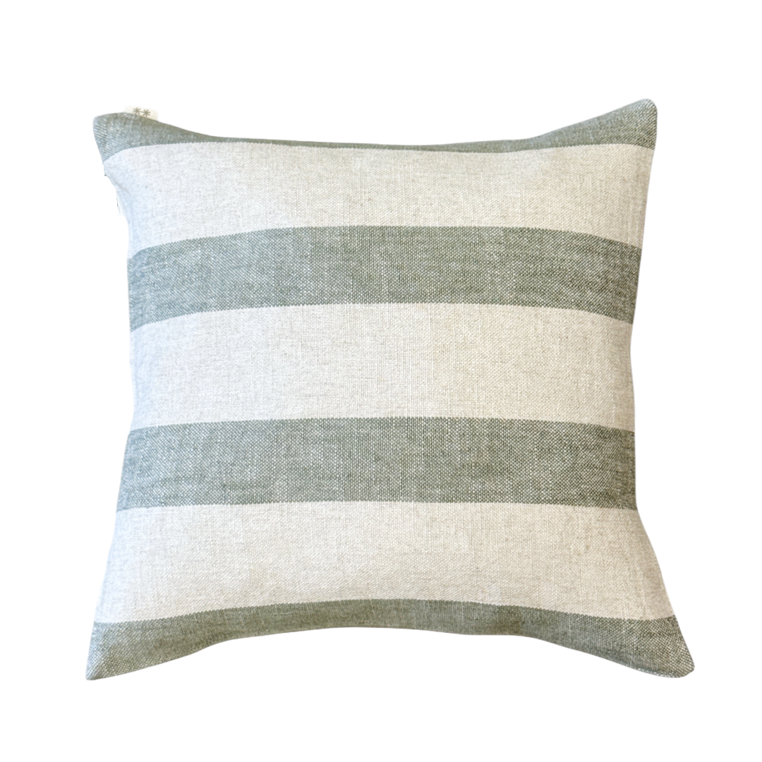 20x20 Penstone Stripe Pillow - Green — Berry Hill