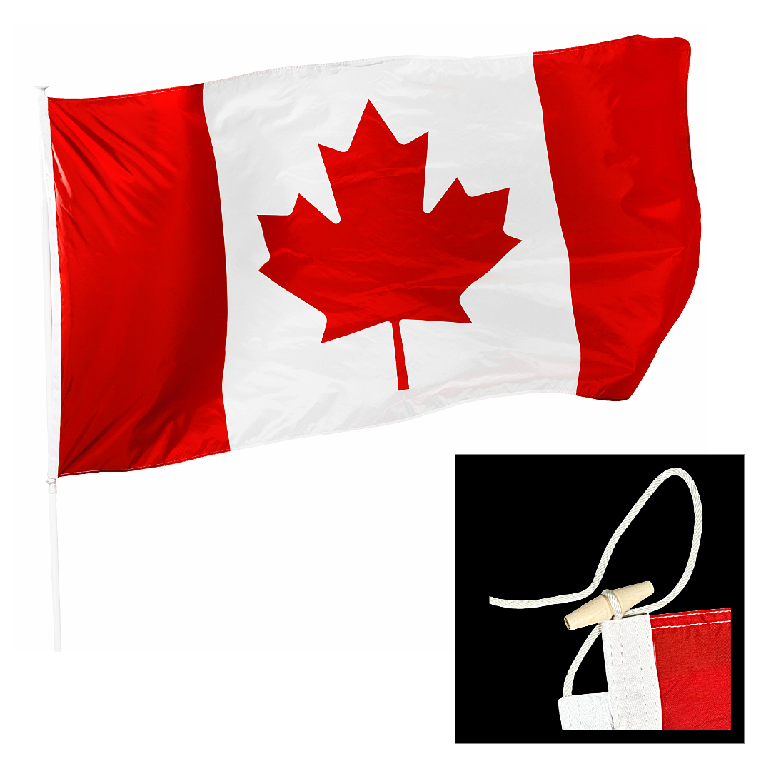 Nylon Canadian Flag with Rope and Toggle - 36" x 72" — Berry Hill