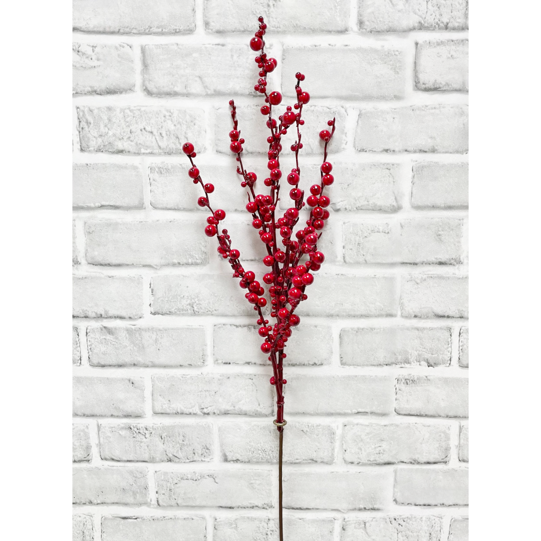 26" Red Cluster Berries Spray — Berry Hill